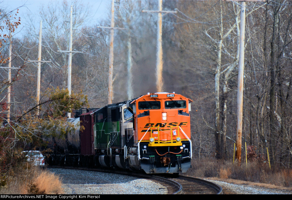 BNSF 8483 9598 PRLX 8136 CSX Train K038-28